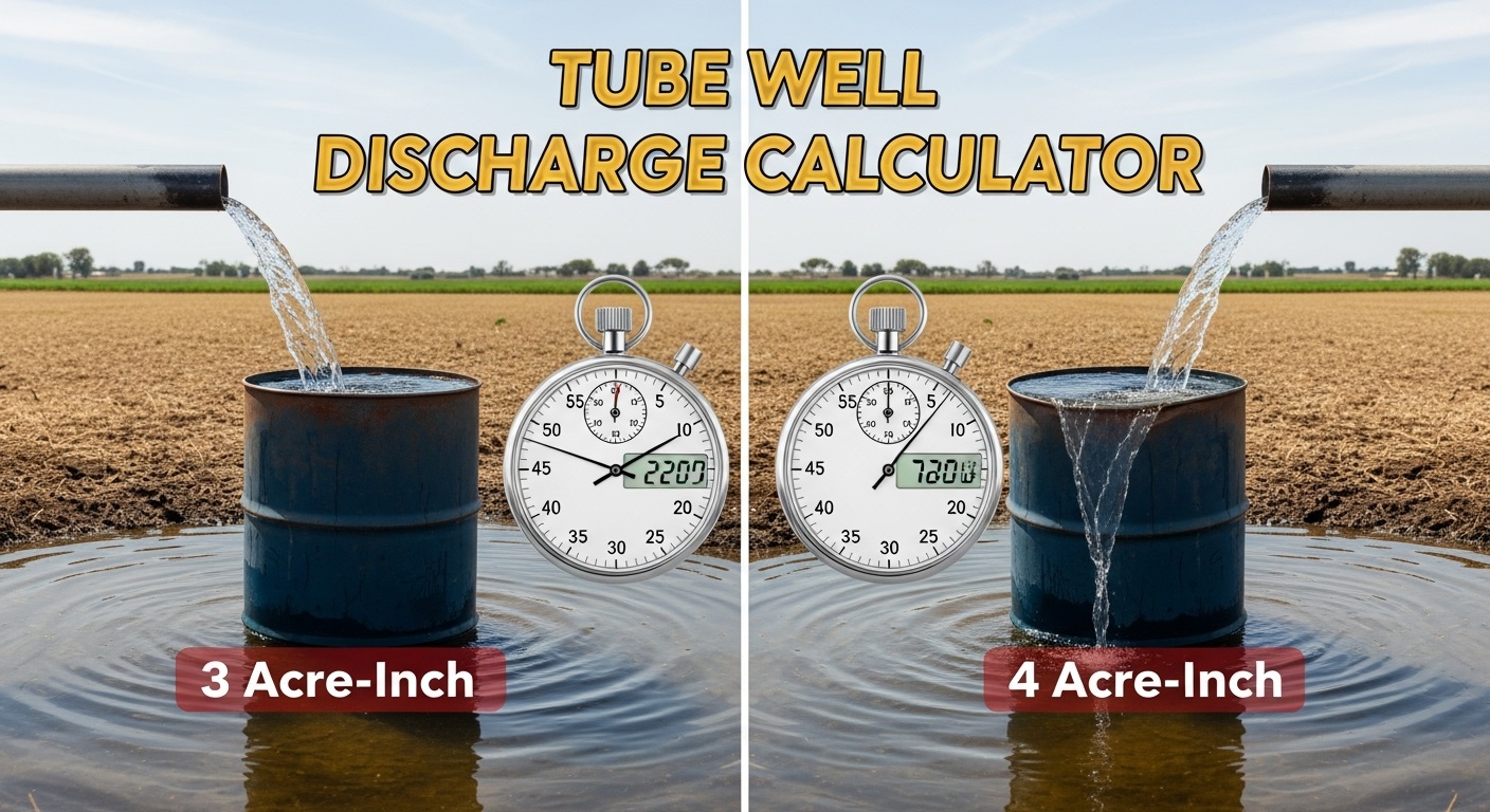 Tube Well Discharge Calculator - Measure Water & Save Diesel